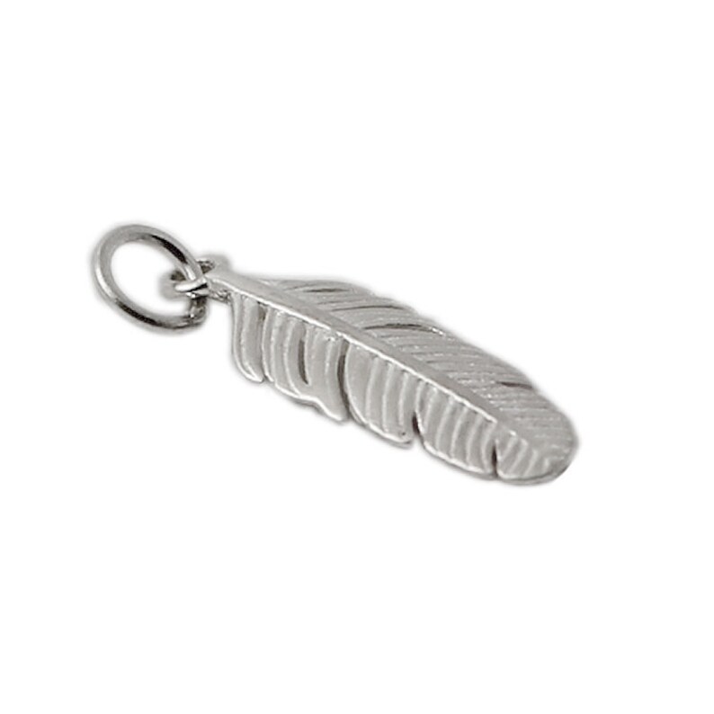 Sterling Silver Feather Charms Tiny Feather Charms for - Etsy