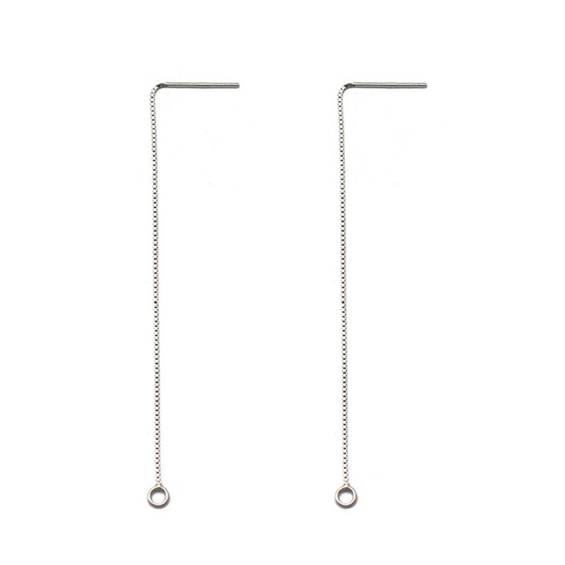Chain Thread Earring 925 Sterling Silver Long Earrings Line - Etsy