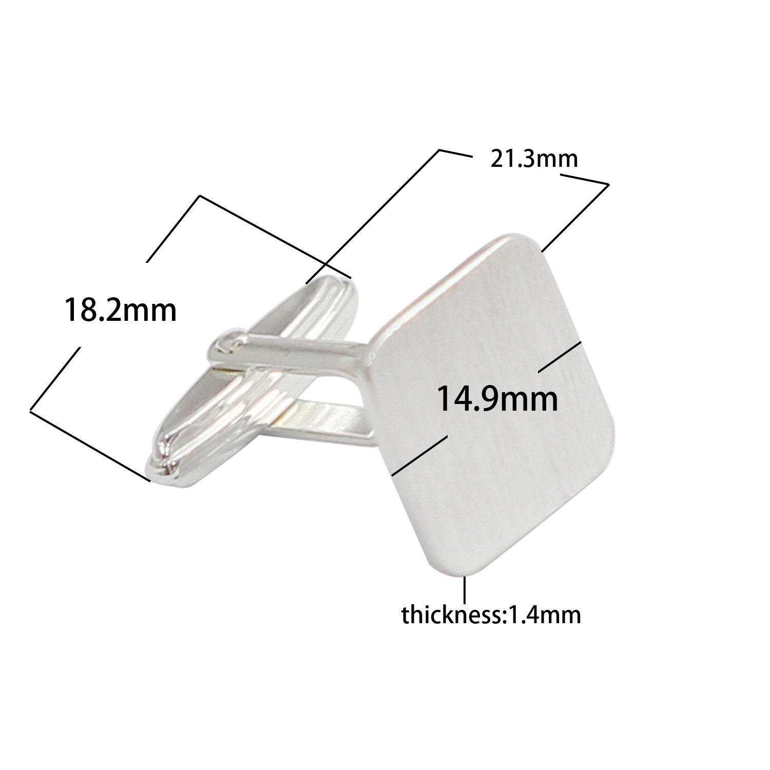 Solid Silver Square Flat Pad Mens Cufflink Backs French | Etsy