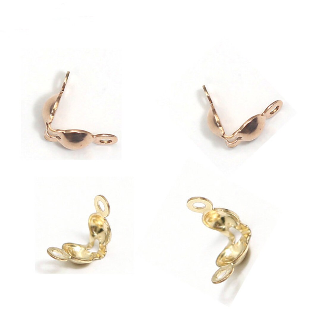 Gold Filled Bead Tips Clamshell Bead Tip Necklace End Tips - Etsy