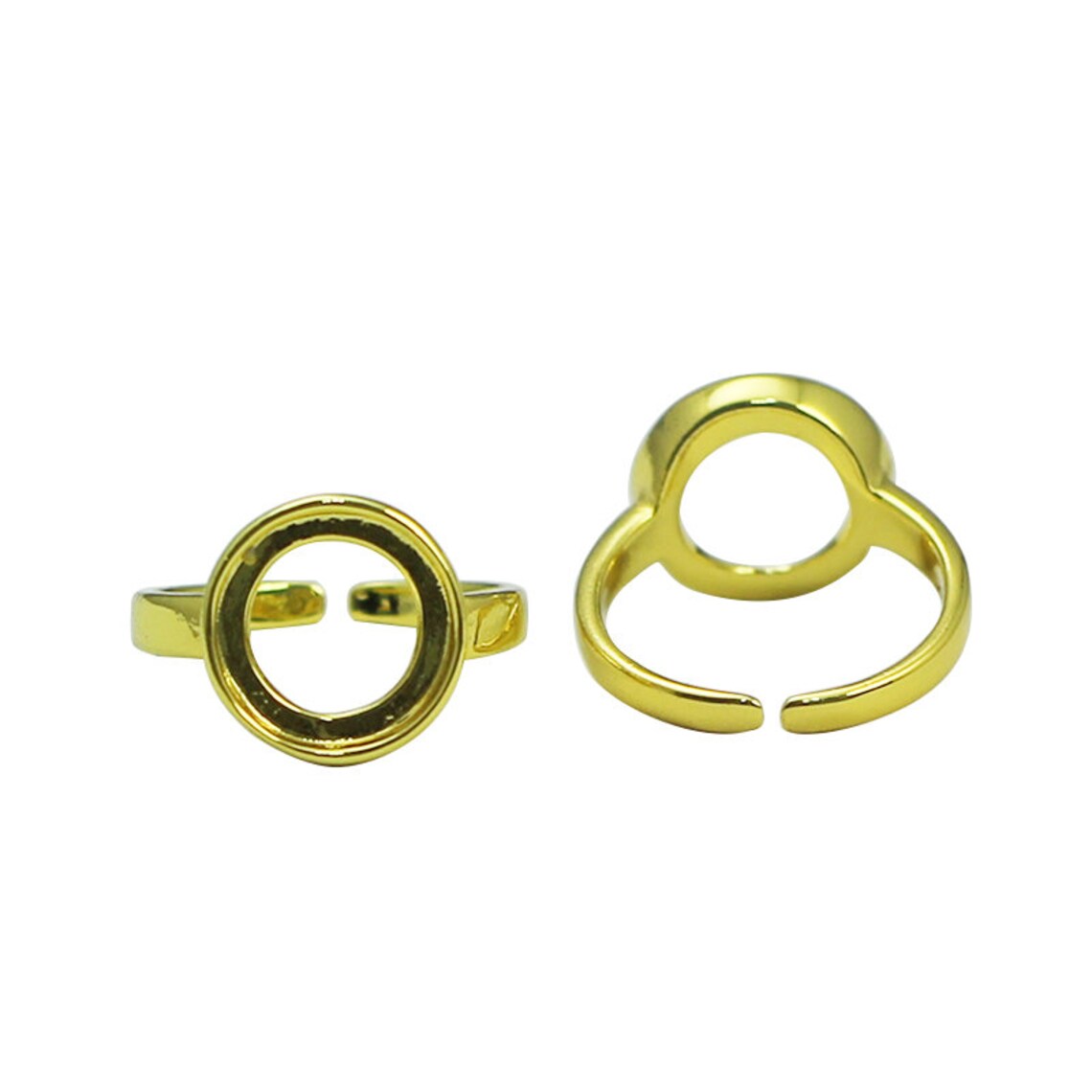 Round Bezel Ring Blanks 12 Mm Ring Settings Brass Ring Base | Etsy