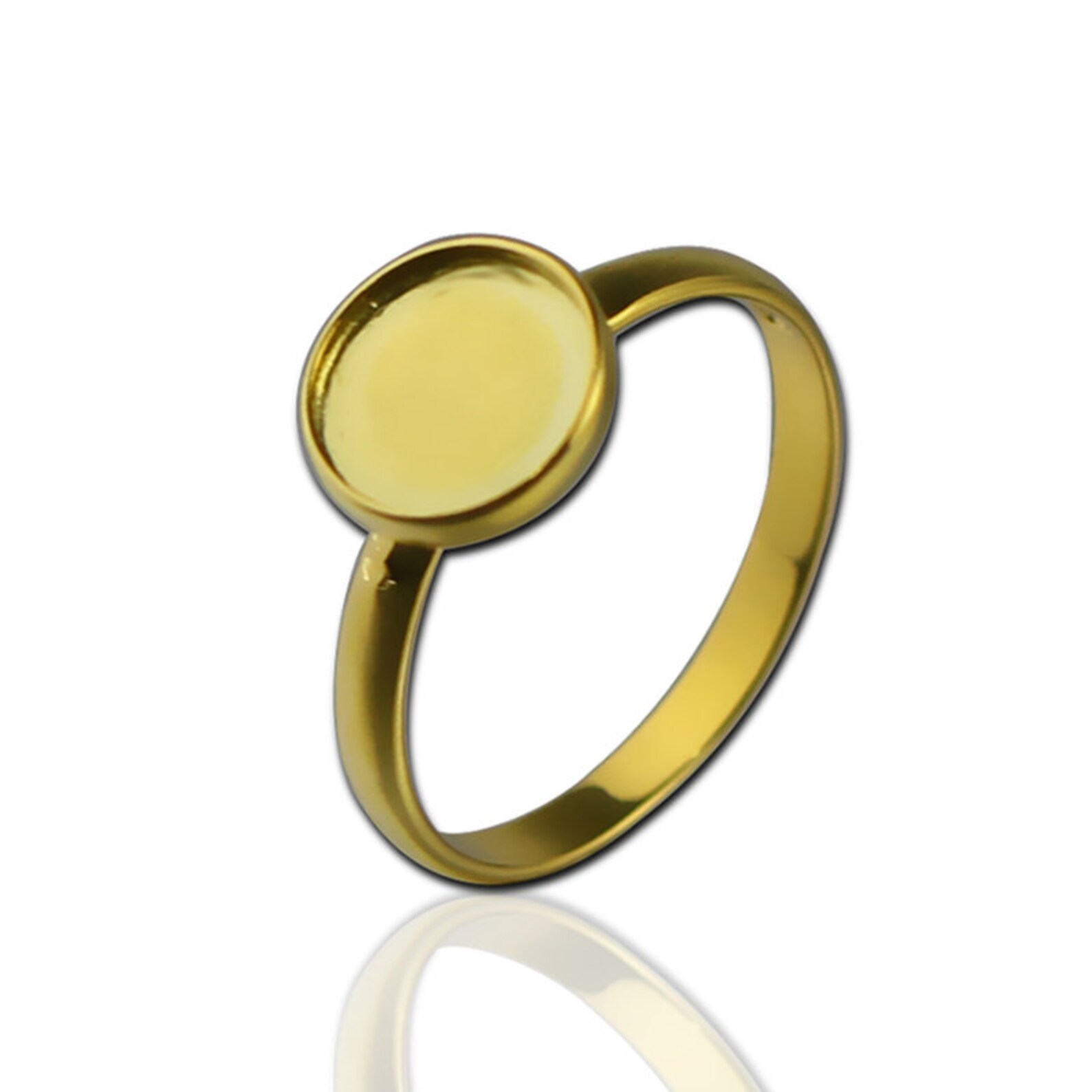 Round Bezel Blank Ring for Gluing or Setting Sterling Silver | Etsy