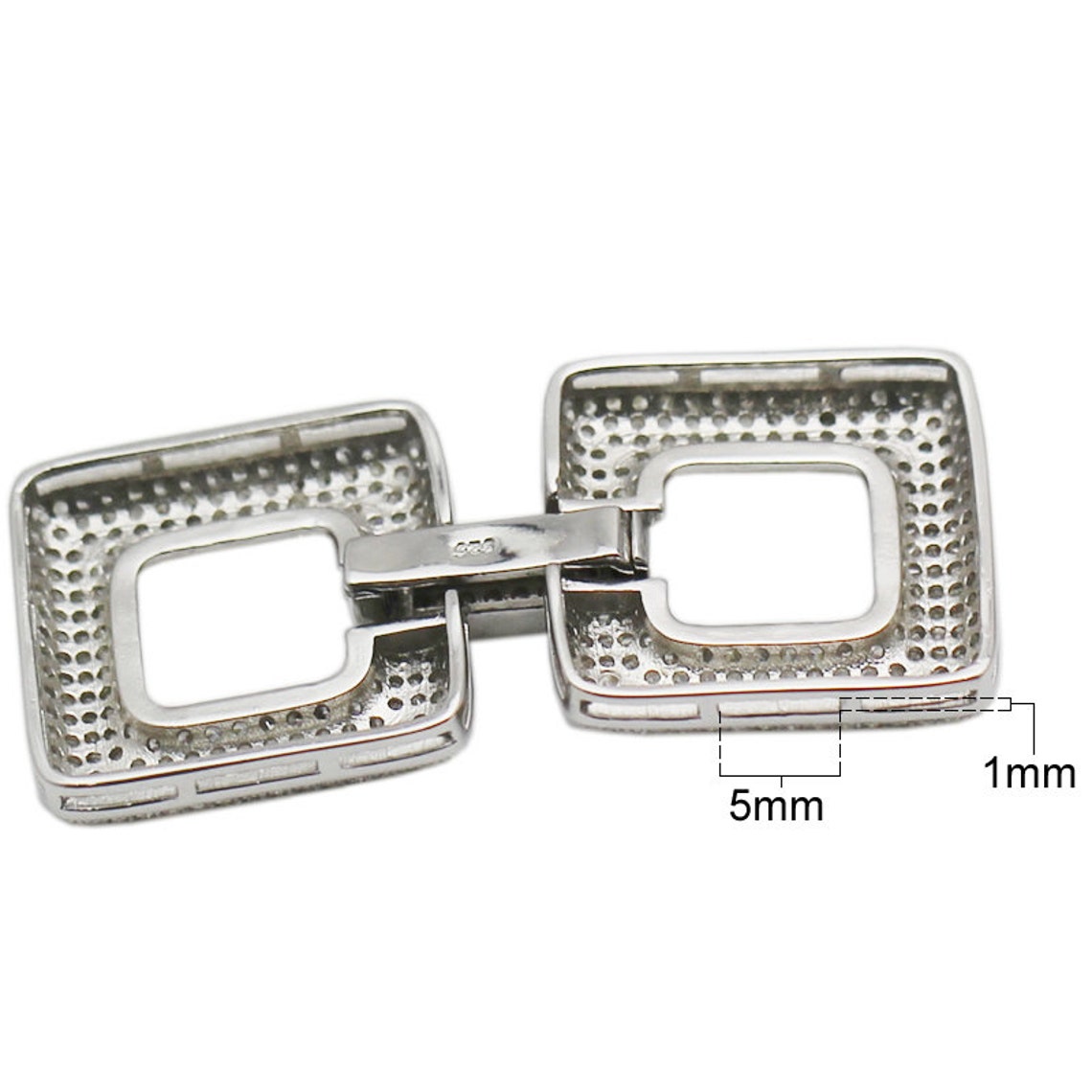 Double Square Multi Strand Clasps Micro Pave CZ Sterling | Etsy