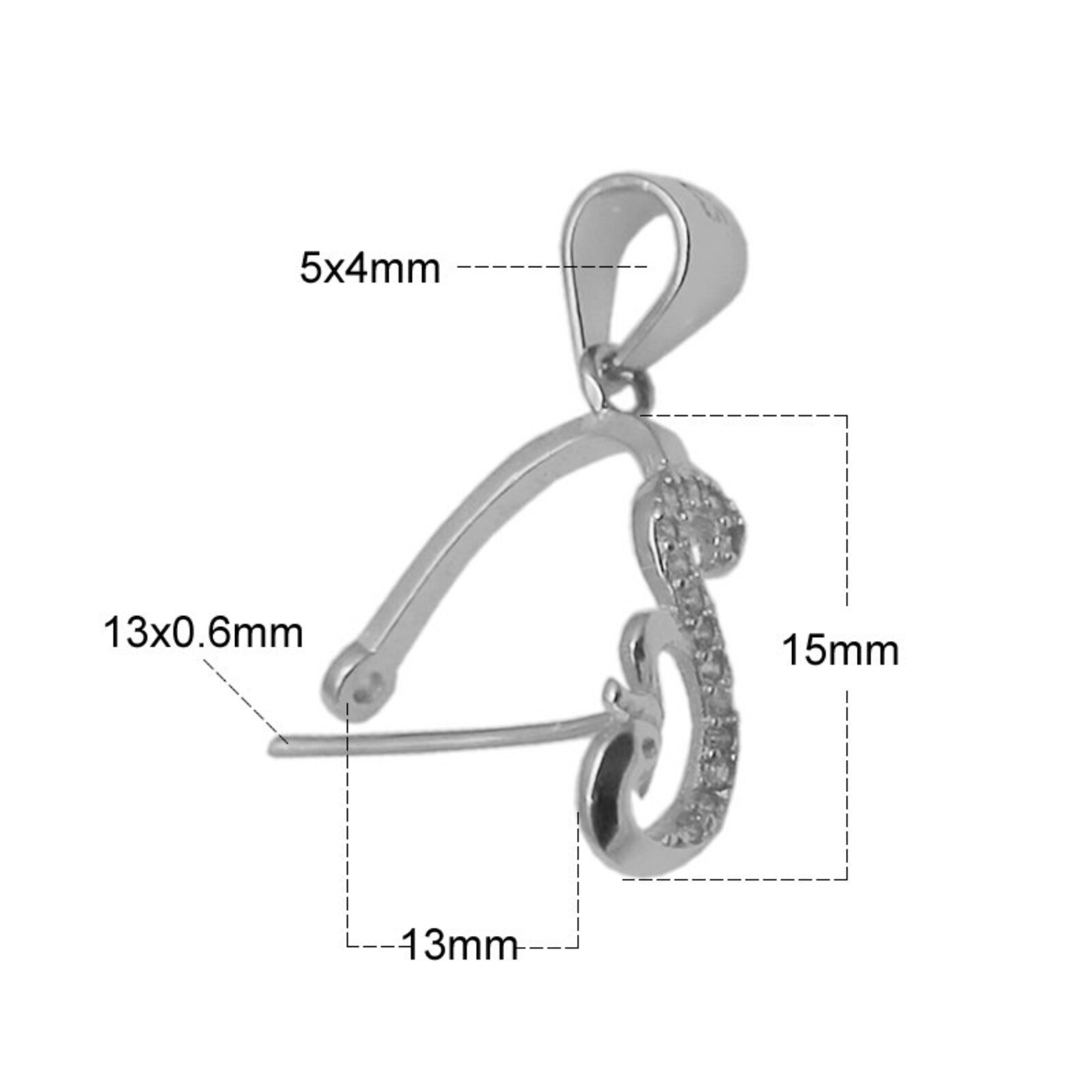 Large Pendant Bails Handmade Jewelry Findings 925 Sterling - Etsy