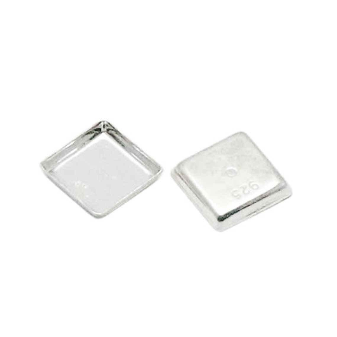 Blank Cabochon Trays Square Bezel Setting 925 Sterling Silver - Etsy