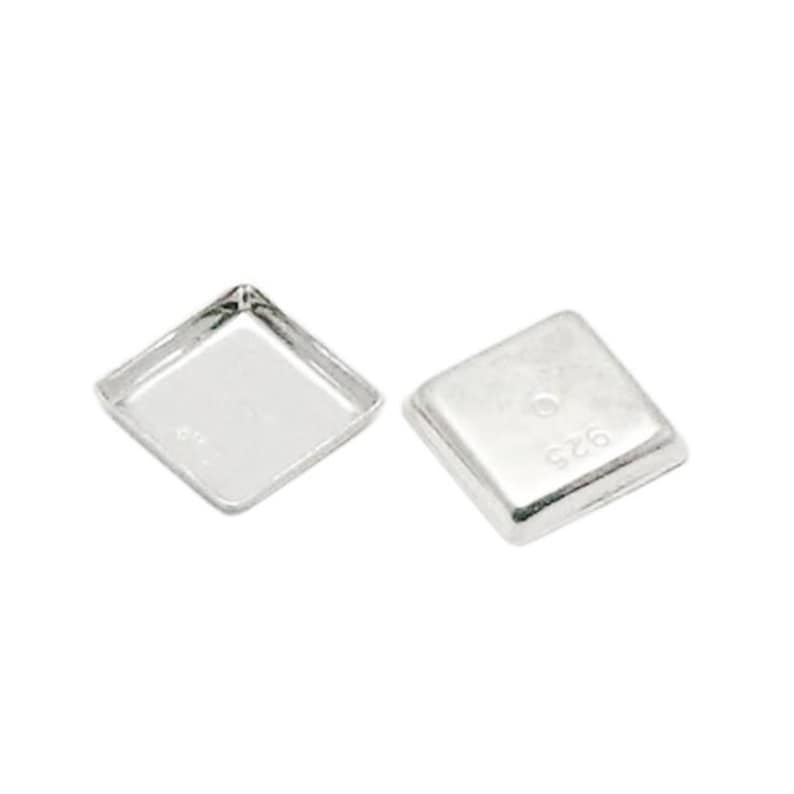 Blank Cabochon Trays Square Bezel Setting 925 Sterling Silver - Etsy