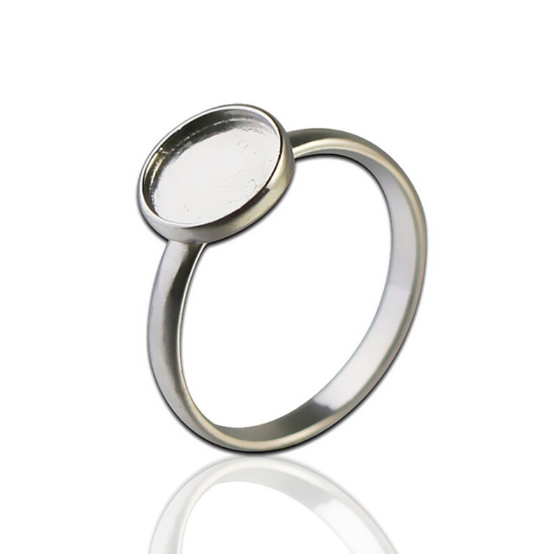 Round Bezel Blank Ring For Gluing Or Setting Sterling Silver Etsy