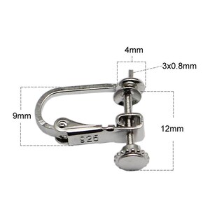 Screw-back Ear Clip Earring Findings for Non Pierced Ears 925 Sterling ...