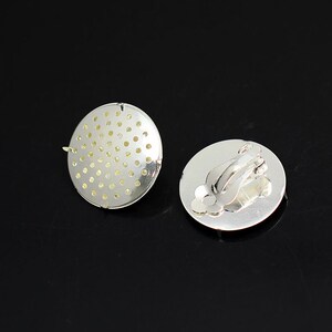 Copper Metal Clip-on Earring Components Flat Pressure Base Ear Clip DIY ...