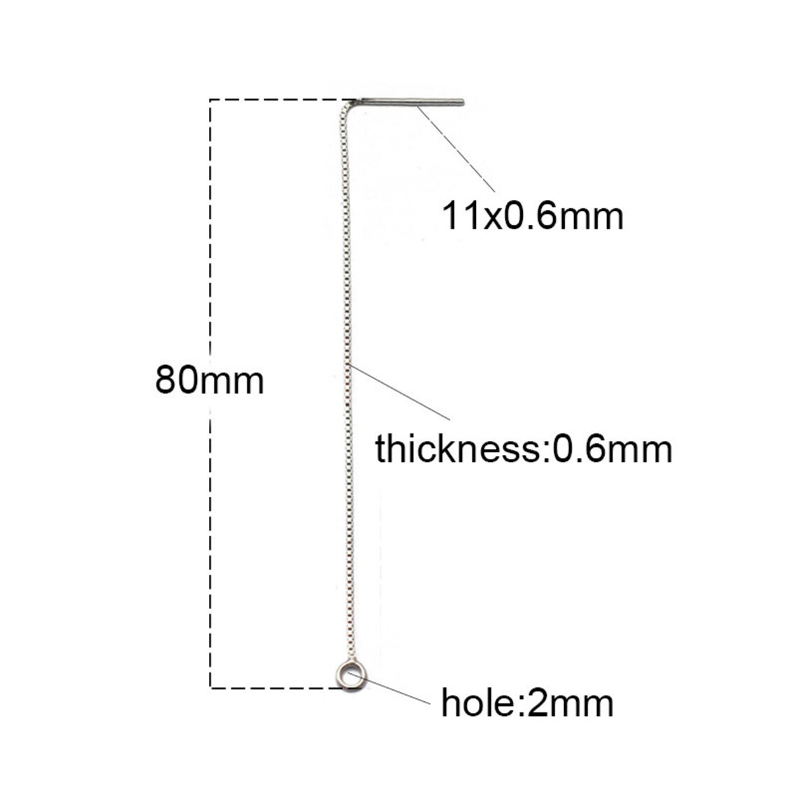 Chain Thread Earring 925 Sterling Silver Long Earrings Line - Etsy