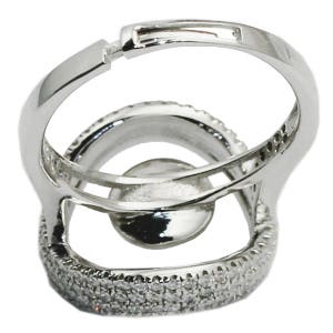 Silver Ring 925 Sterling Silver Ring Setting Removable Stone Adjustable ...