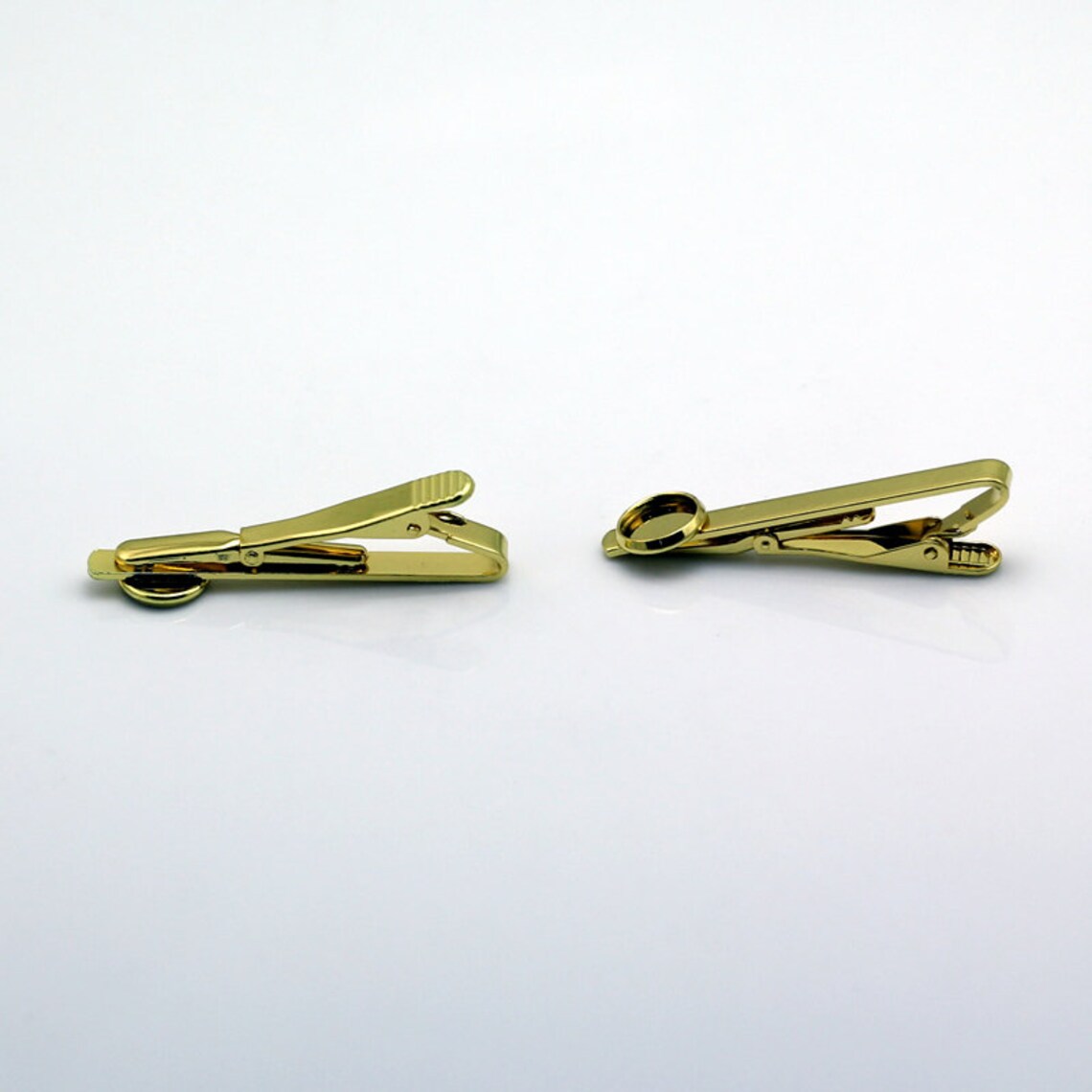 Mix style Cufflink Blank and Tie Clip with Round Bezel Setting | Etsy