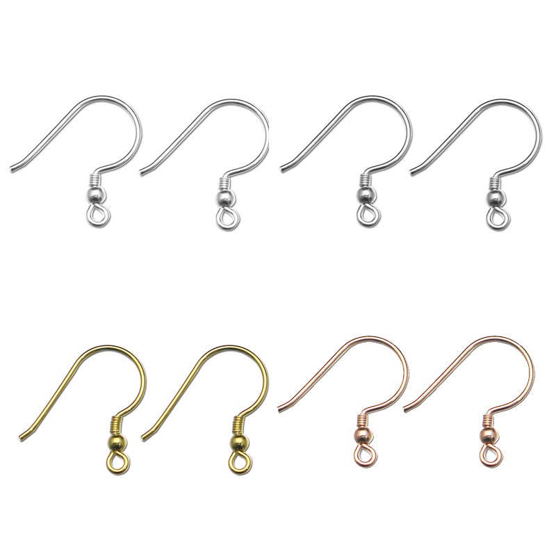 925 Sterling Silver Earring Hooks Ear Wires round | Etsy