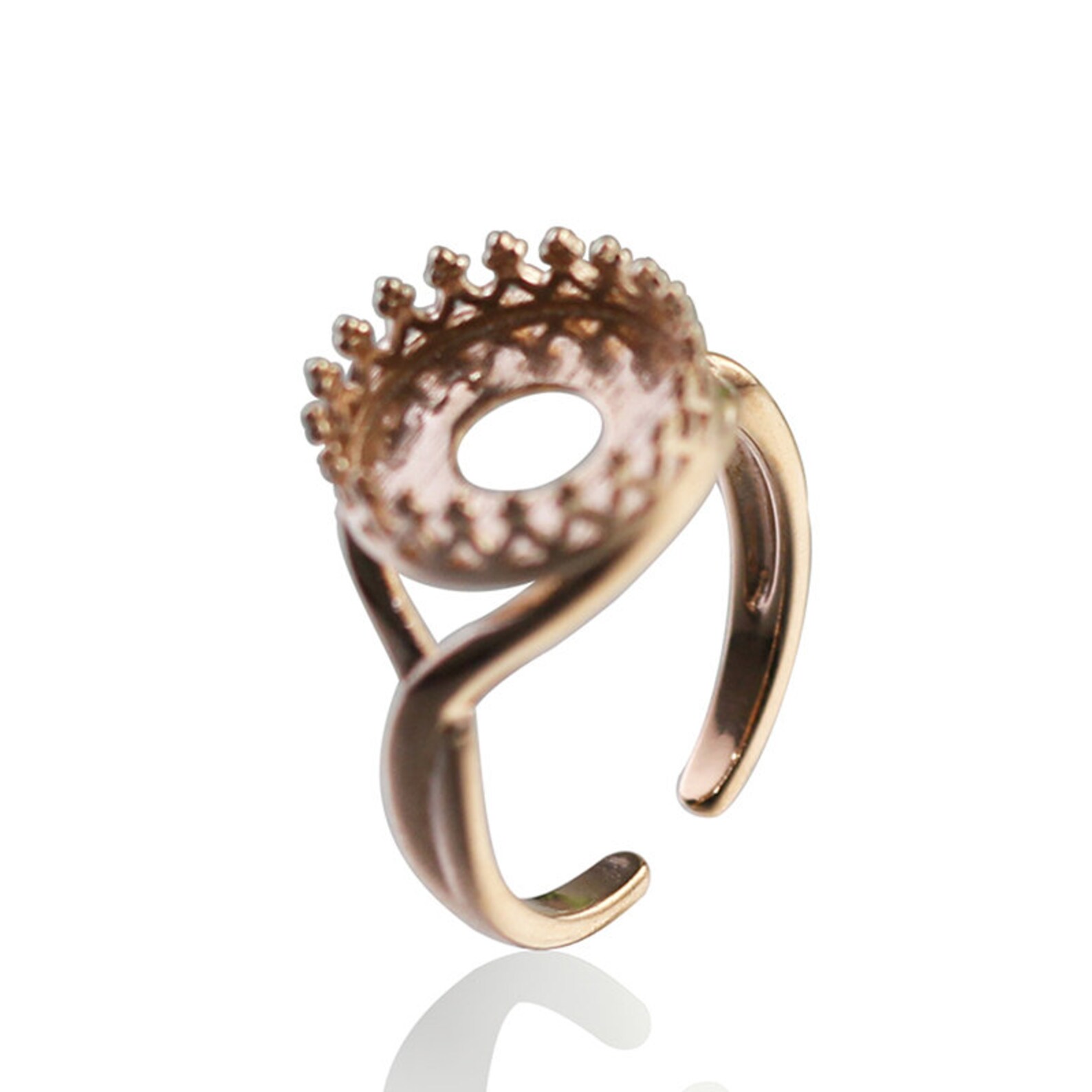 Bezel Crown Ring Setting 925 Sterling Silver Wire Crown Bezel | Etsy