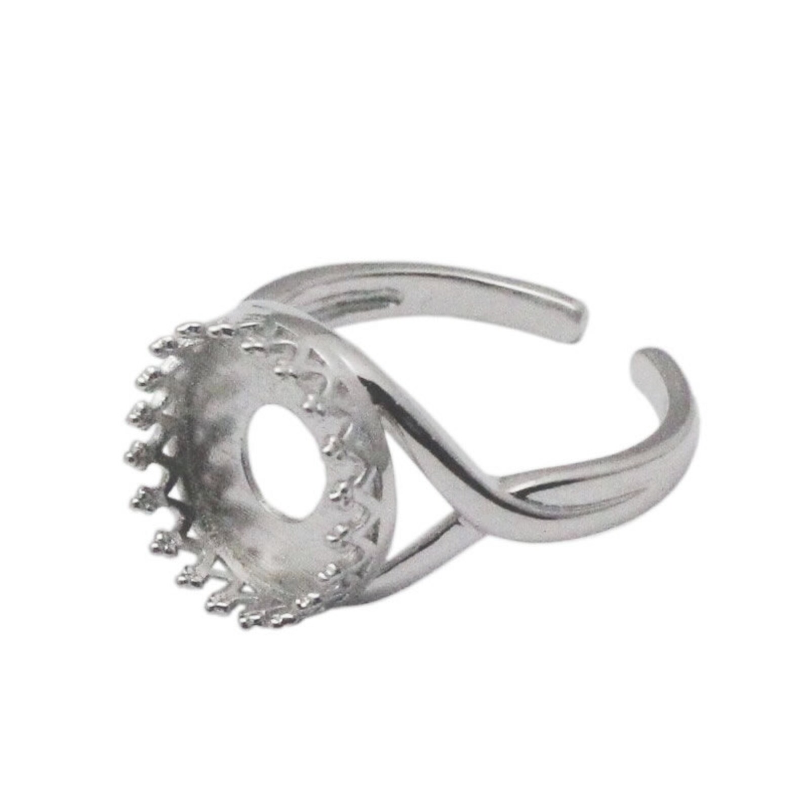 Bezel Crown Ring Setting 925 Sterling Silver Wire Crown Bezel | Etsy