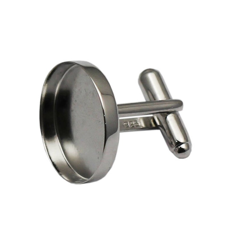 925 Sterling Silver Cufflink Blanks French Cufflink Base With | Etsy