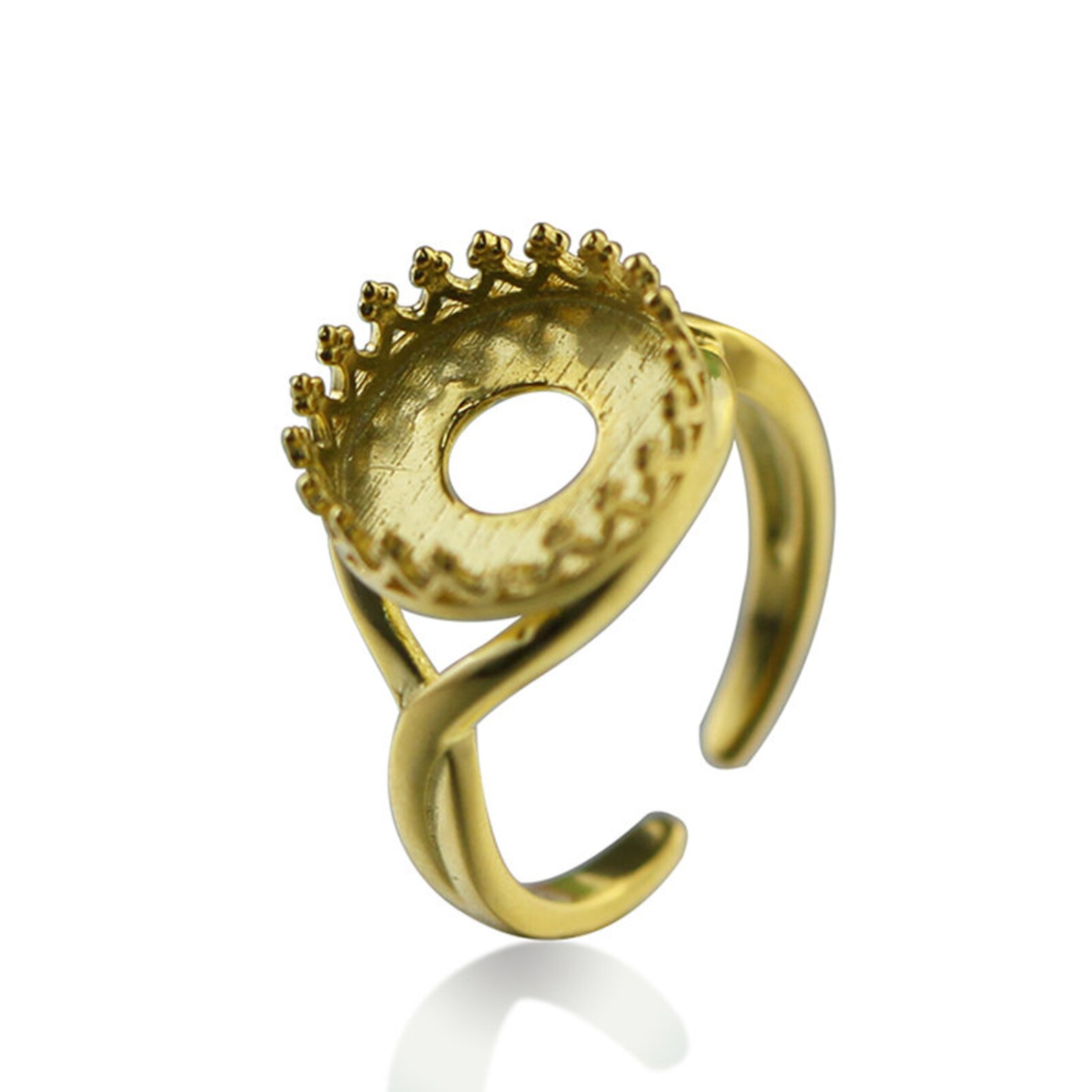 Bezel Crown Ring Setting 925 Sterling Silver Wire Crown Bezel | Etsy