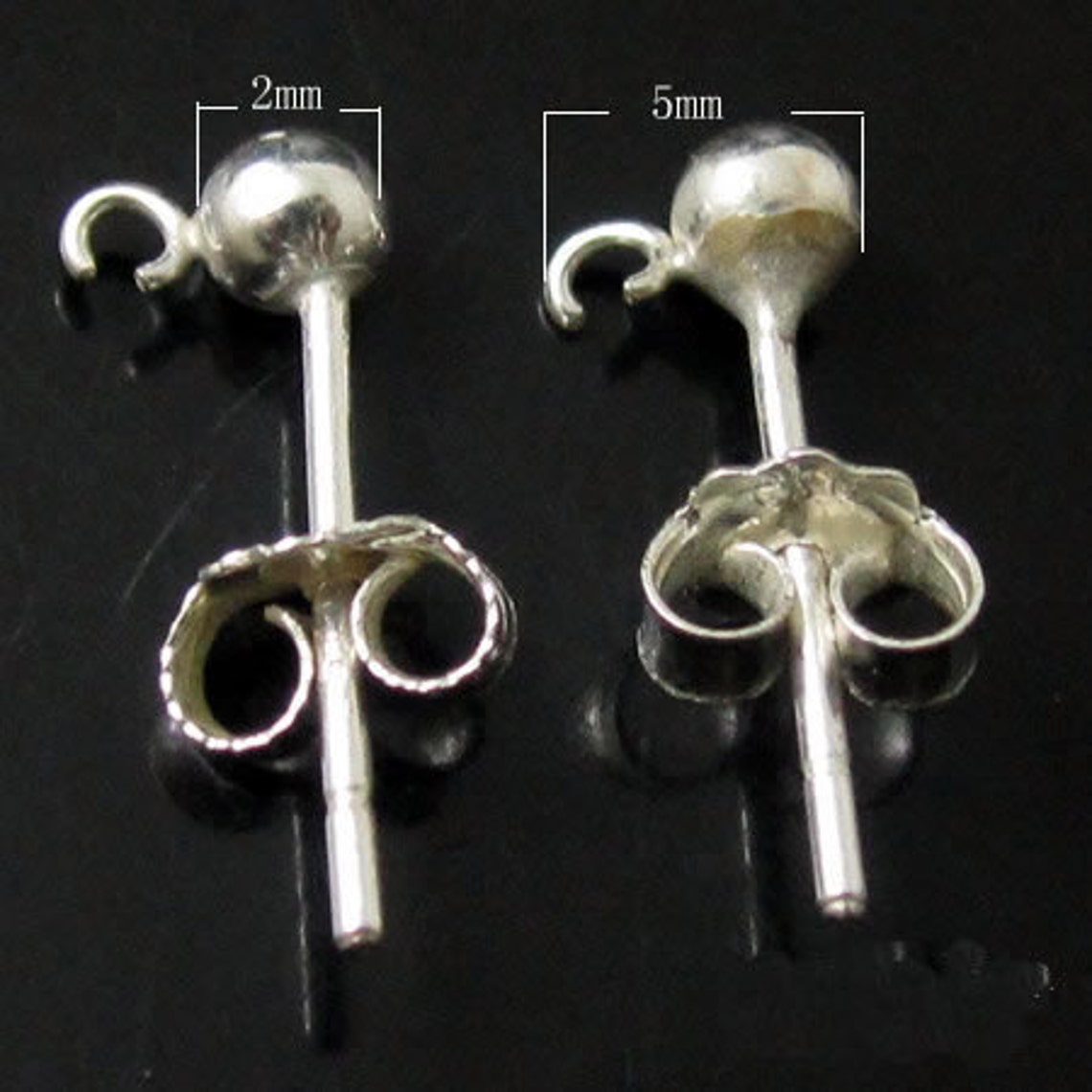 10 Pairs of 925 Sterling Silver Stud Earring Loop Post and - Etsy