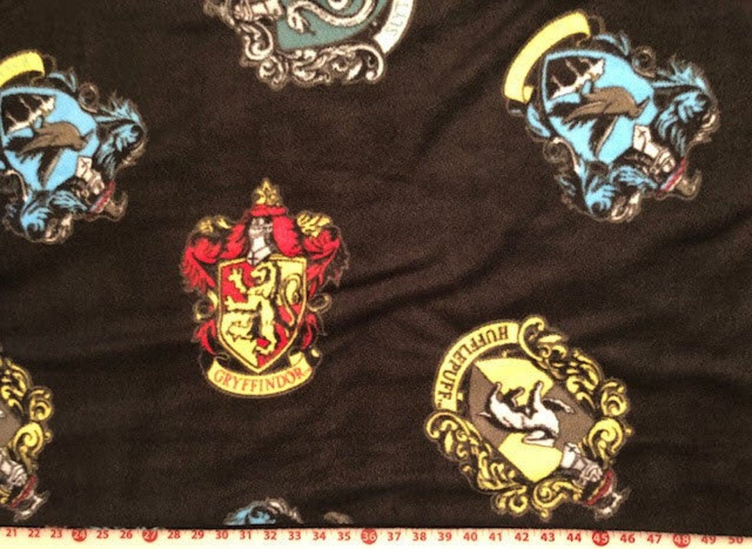 Clearance FLEECE Harry Potter Fabric Houses Sold in Continuous Yard ...