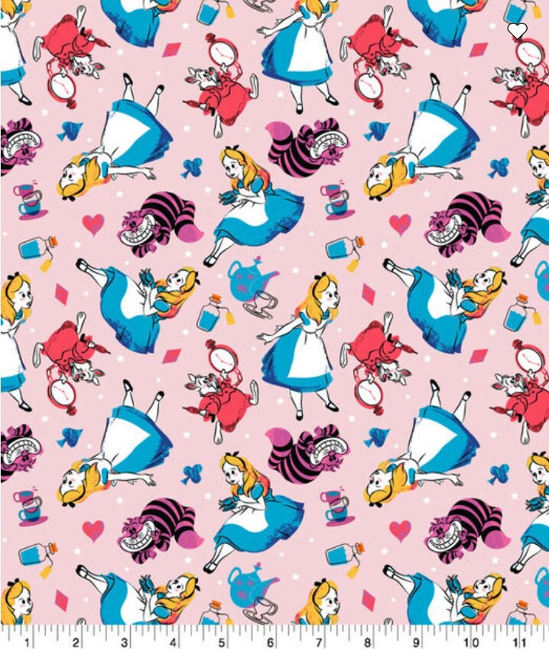 Alice in Wonderland Stylized Icons 100% Cotton by the Yard - Etsy
