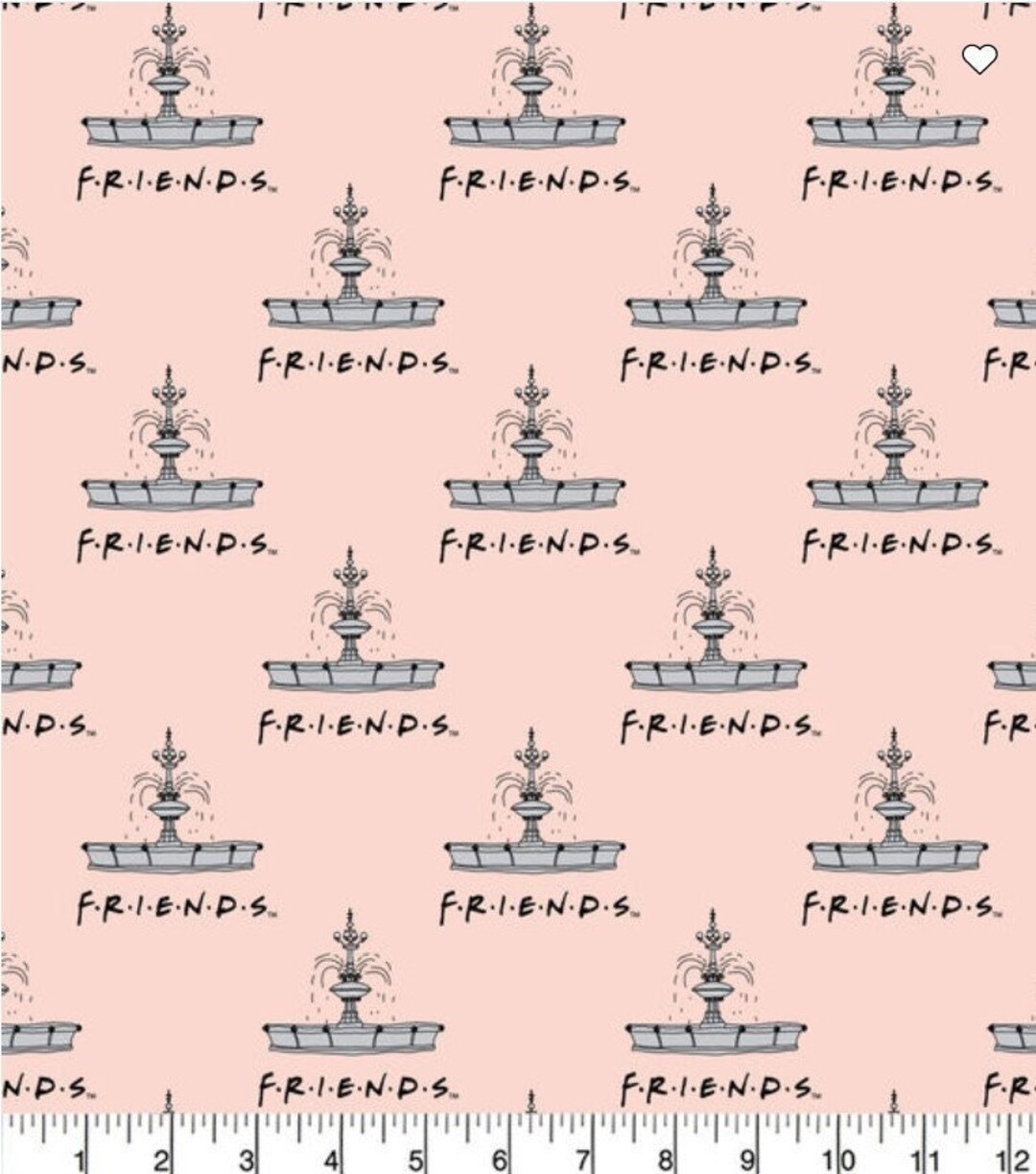 Friends FLANNEL Fountain 100% Cotton Fabric by the Yard Peach Rachel ...