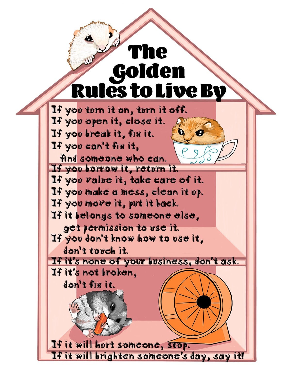 Hamster Goldene Regeln zum Leben - Etsy.de