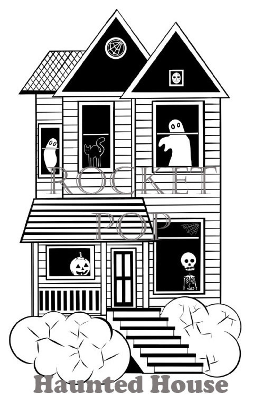 Halloween Haunted House Clip Art - Etsy