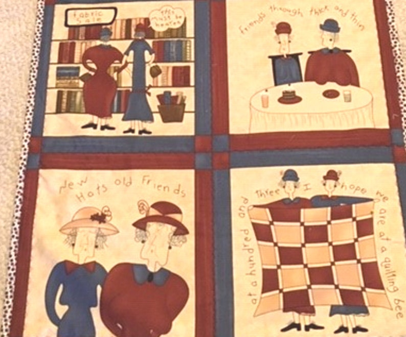 OLD FRIENDS Wall Quilt Quilting Theme Gift for Friend - Etsy 日本