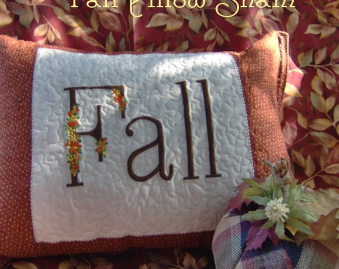 FALL Small Pillow SHAM Machine Embroidered & Quilted Home and - Etsy
