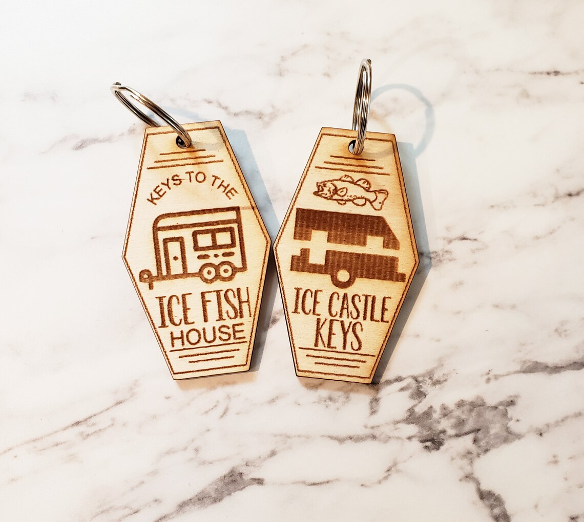Keys to the Ice Fish House Wood Key Chain Key Chain - Etsy