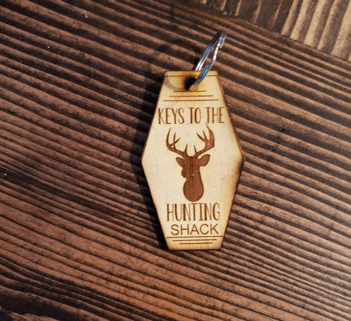Keys to the Hunting Shack Wood Key Chain Key Accessories | Etsy