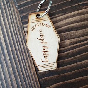 Keys to My Happy Place, Wood Key Chain, Key Accessories! - Etsy