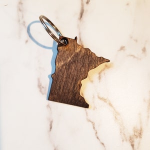 Minnesota Keychain, Wood Key Chain, Key Chain Accessories, Minnesota - Etsy