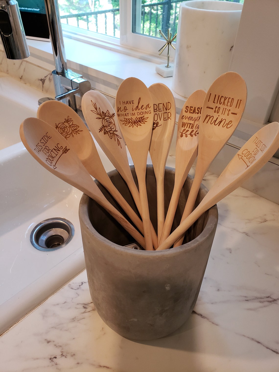 Wood Spoon, Spanking and Cooking Spoon, Wood Spoon, 2 Sided, Gift, Wood ...