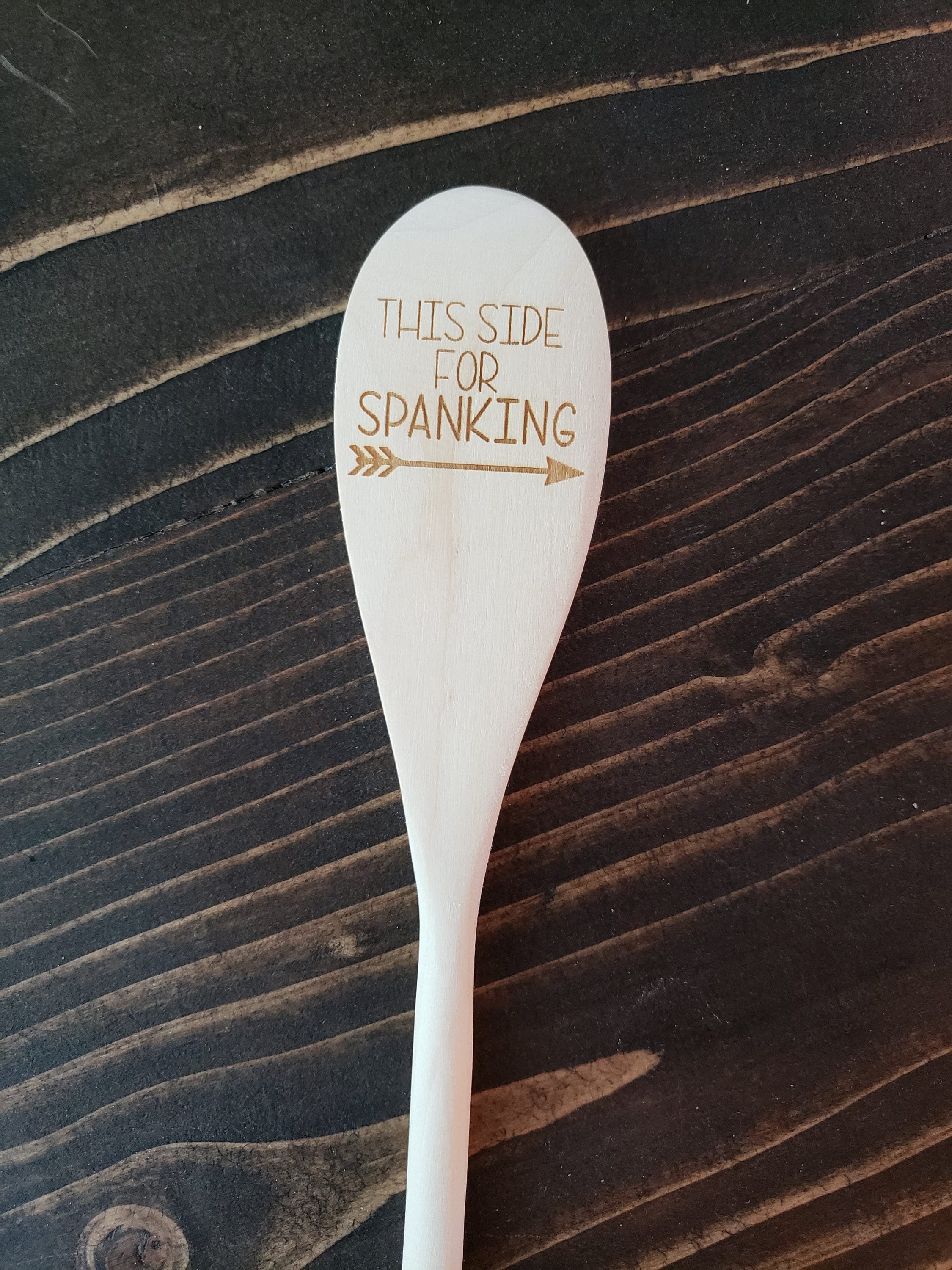 Wood Spoon Spanking And Cooking Spoon Wood Spoon 2 Sided Etsy