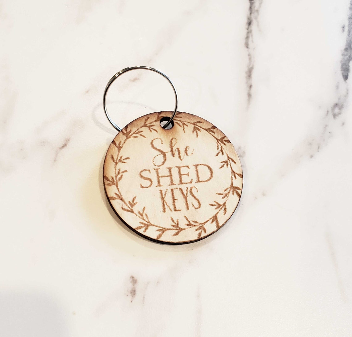 She Shed Key Chain Wood Key Chain Key Chain Accessories she | Etsy