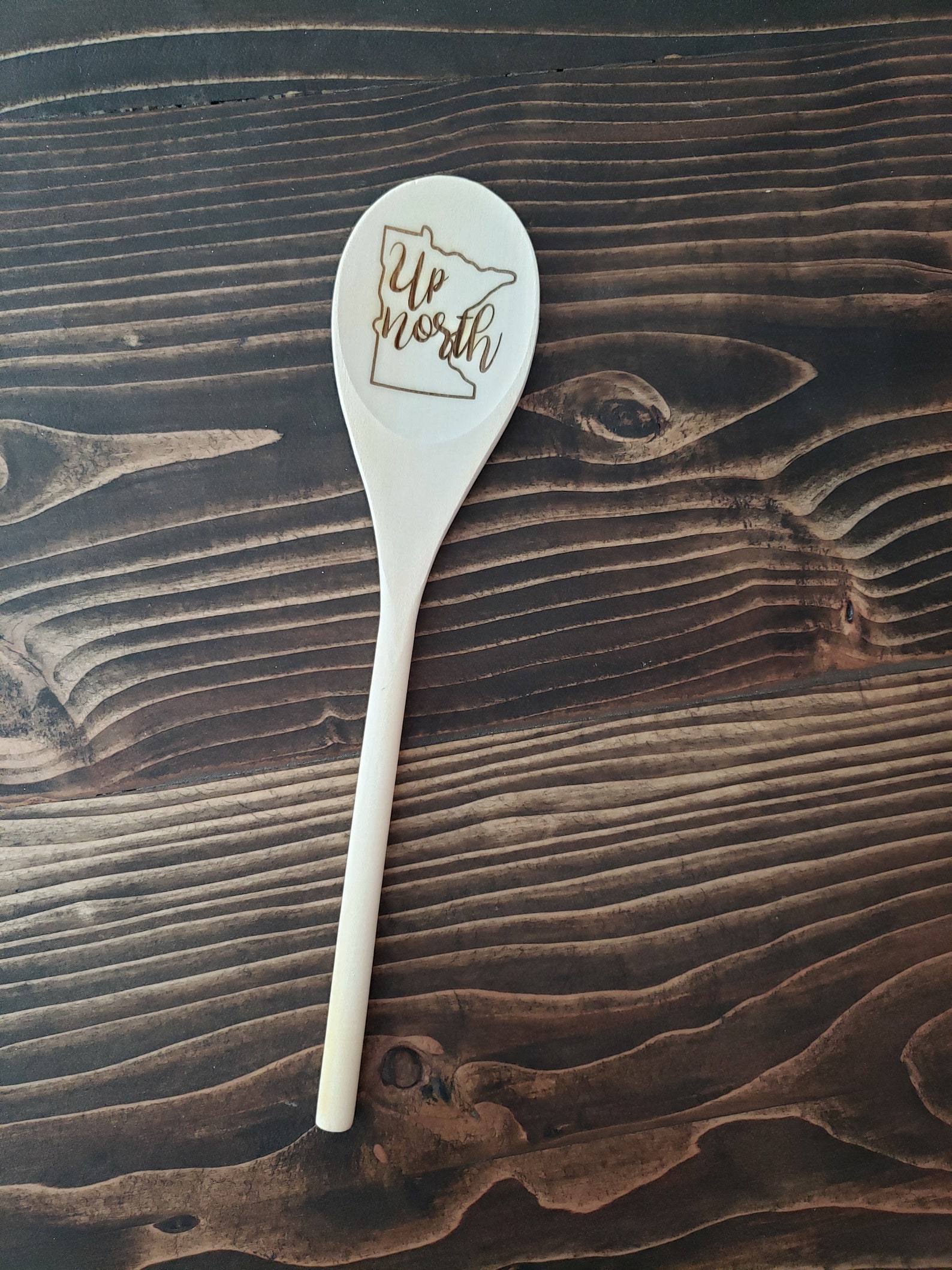 Wood Spoon Minnesota up North Wood Spoon Gift Wood Design - Etsy