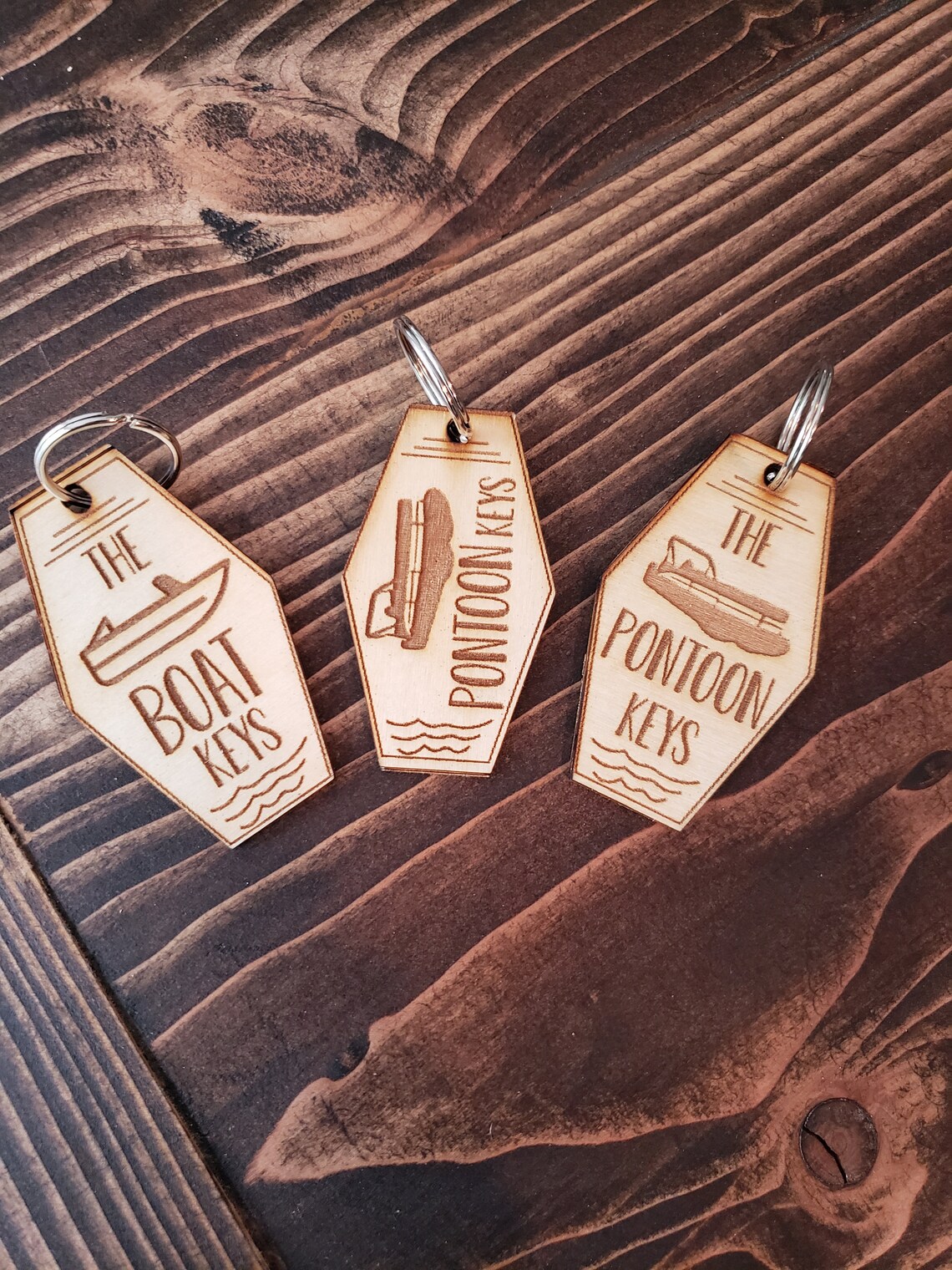 The Boat Keys Wood Key Chain Boat Key Accessories | Etsy