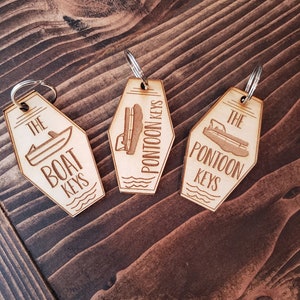 The Pontoon Keys, Wood Key Chain, Boat, Key Accessories! - Etsy