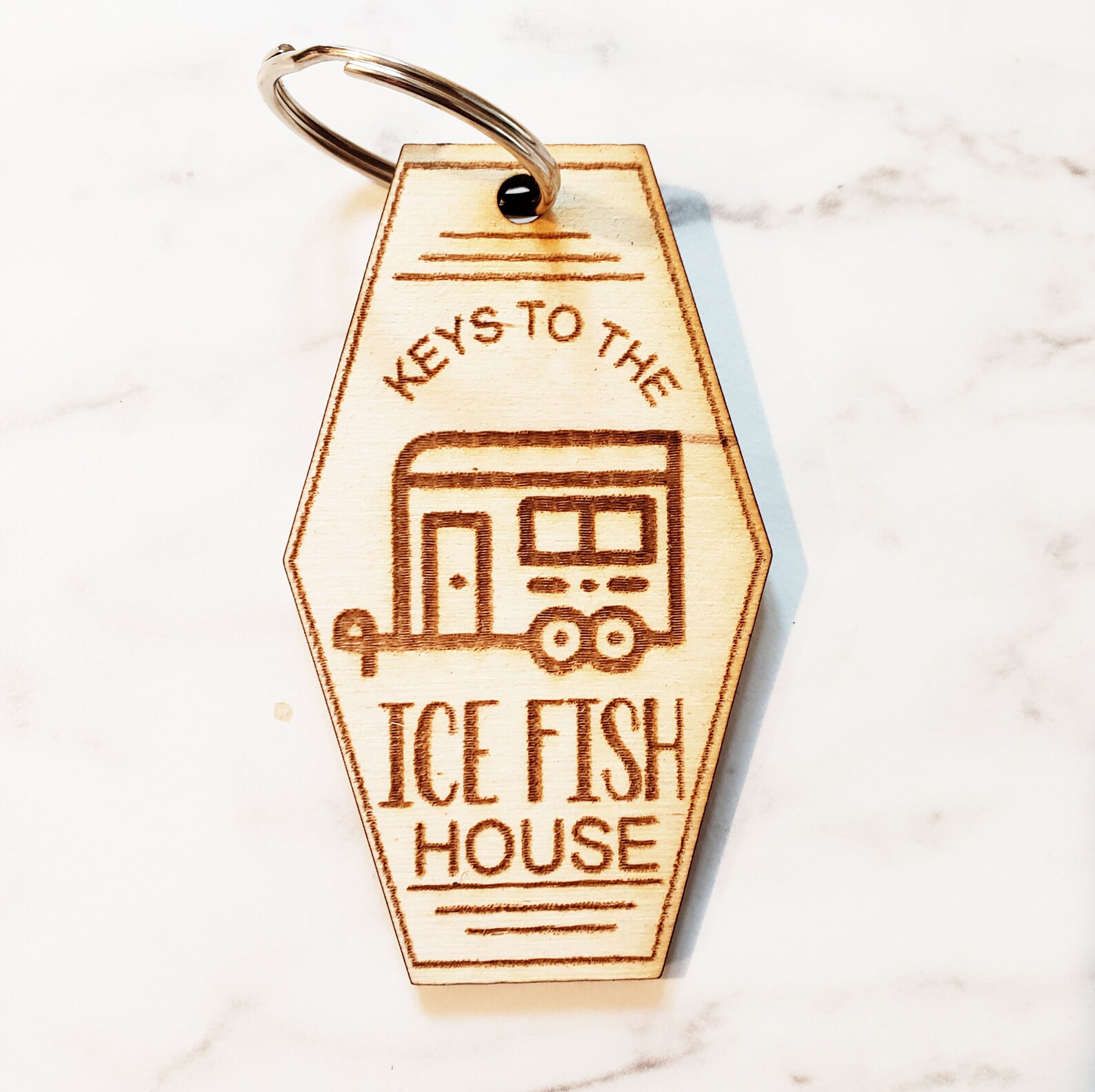 Keys to the Ice Fish House Wood Key Chain Key Chain - Etsy