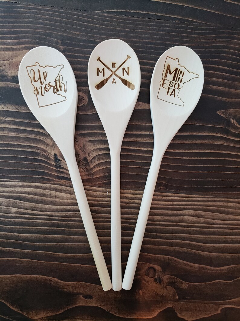 Wood Spoon Minnesota up North Wood Spoon Gift Wood Design - Etsy