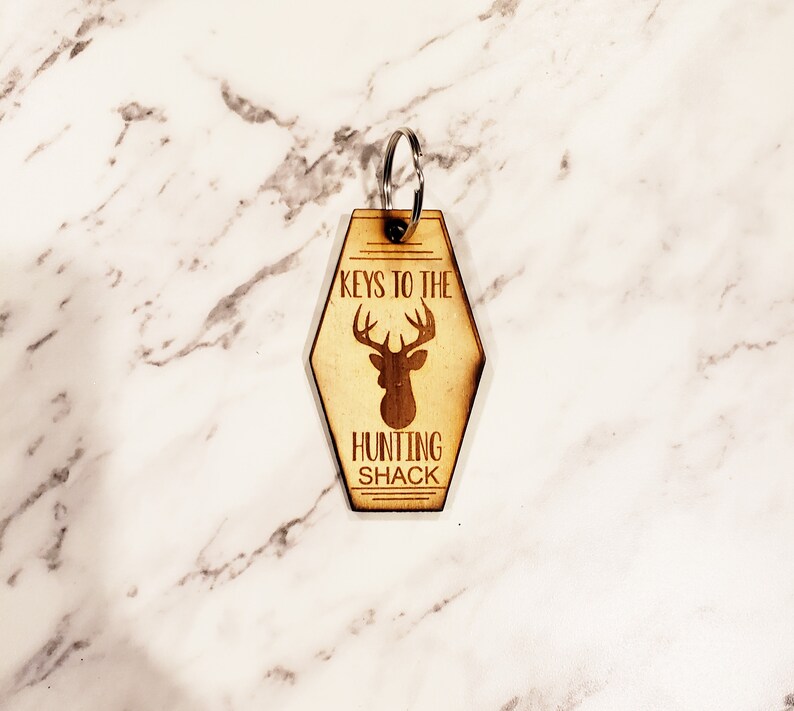 Keys to the Hunting Shack Wood Key Chain Key Accessories | Etsy