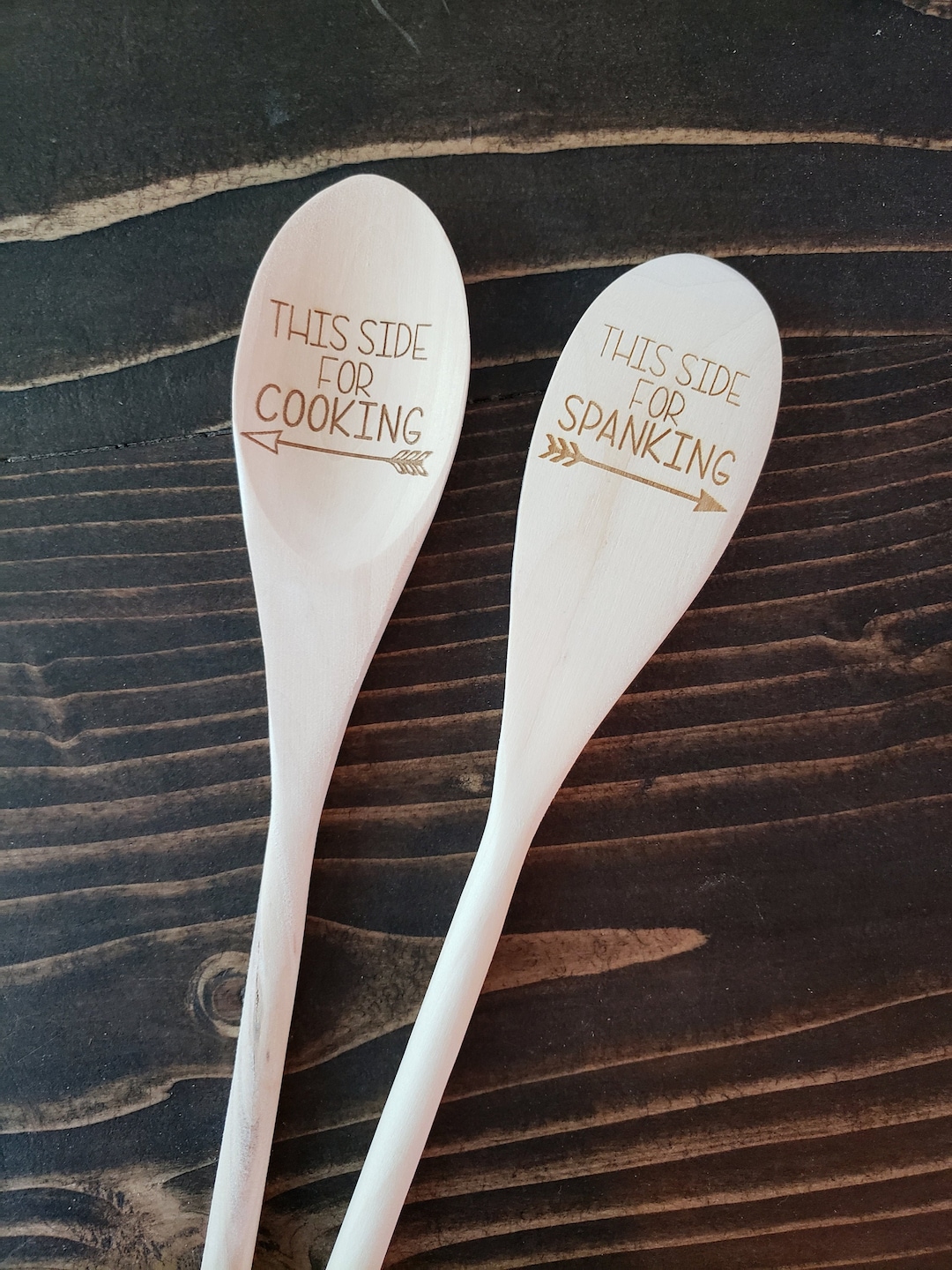 Wood Spoon, Spanking and Cooking Spoon, Wood Spoon, 2 Sided, Gift, Wood ...