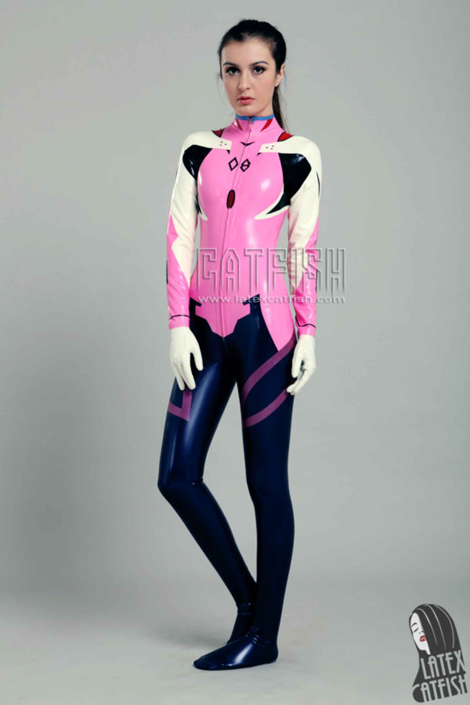 Sexy Japanese Eva Cosplay Rubber Catsuit Women Latex Catsuit Etsy