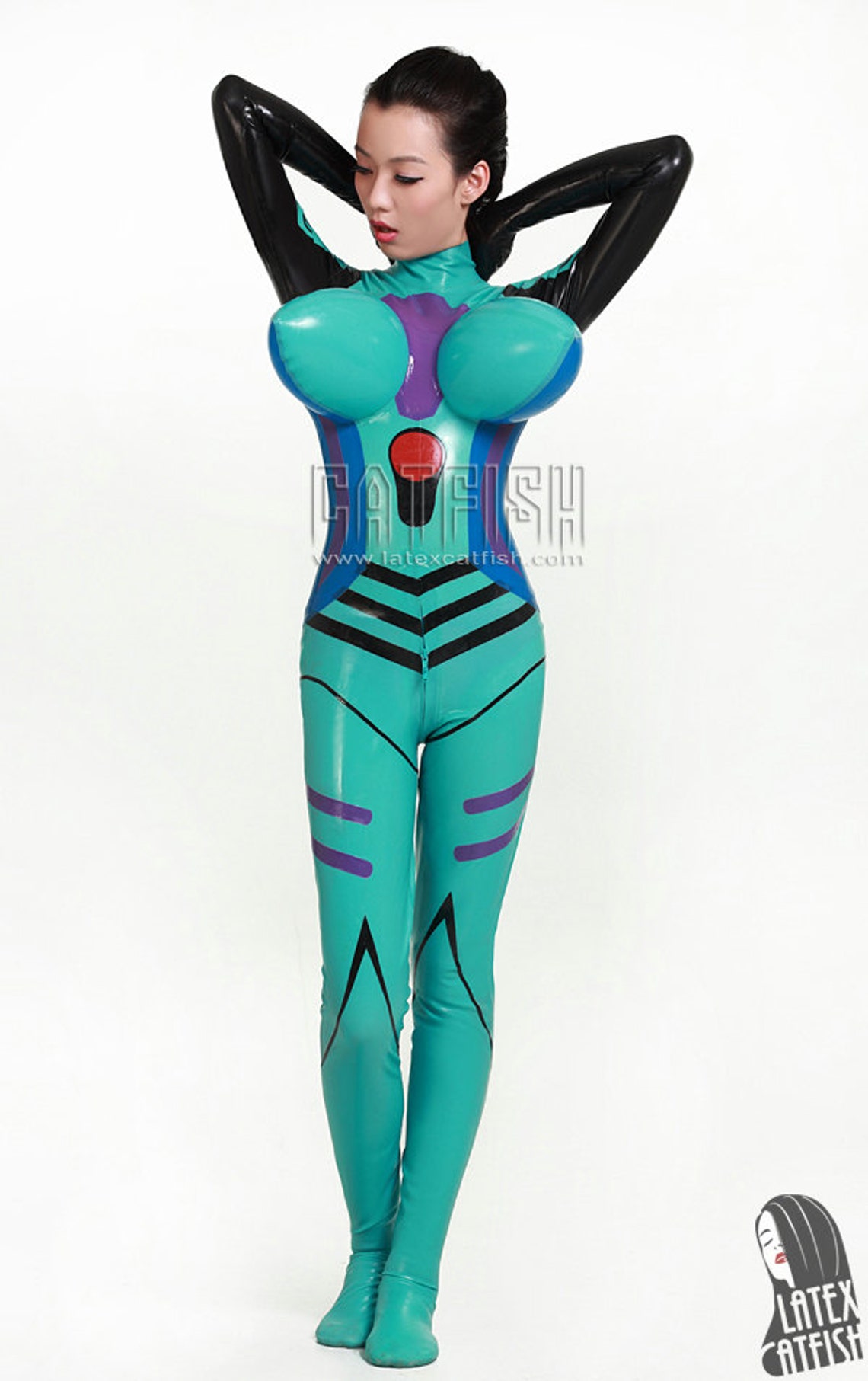 Sexy Japanese Eva Cosplay Latex Catsuit Etsy