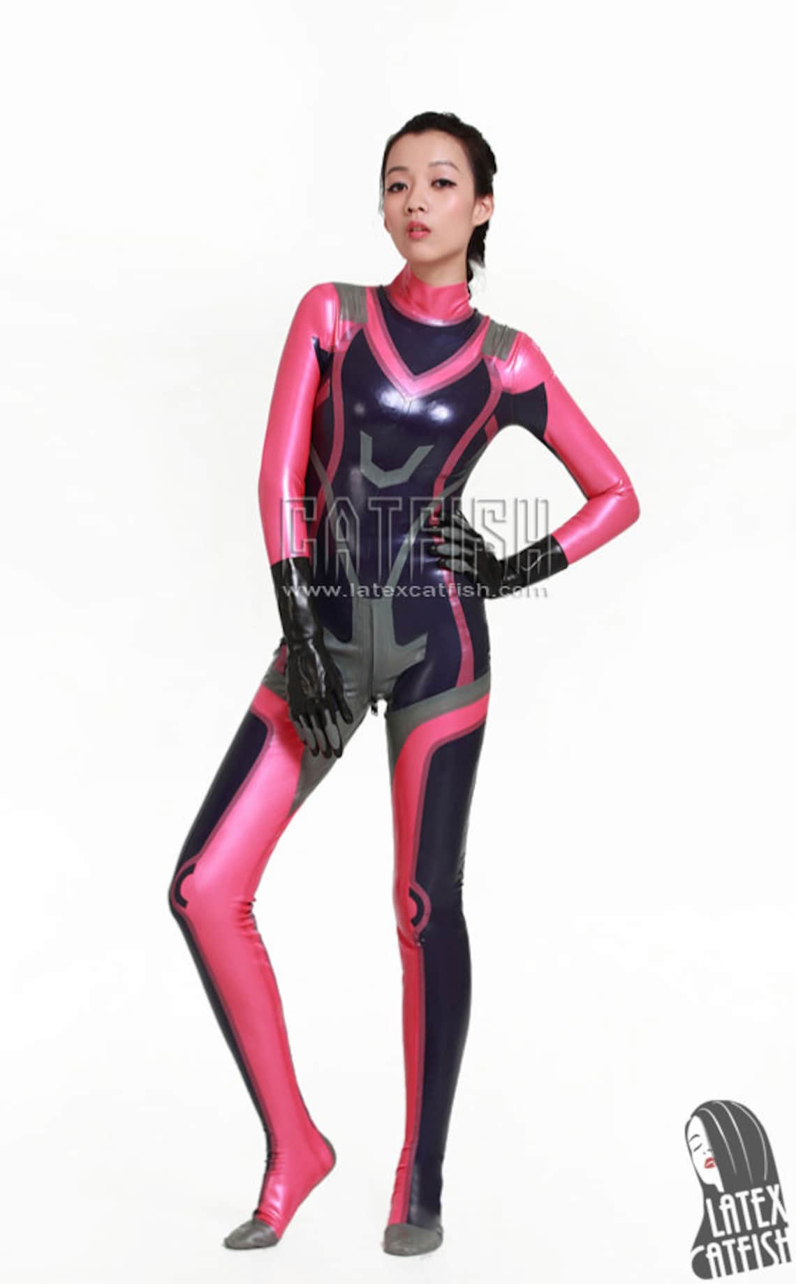 Sexy Japanese Eva Cosplay Latex Catsuit Women Rubber Costume Etsy
