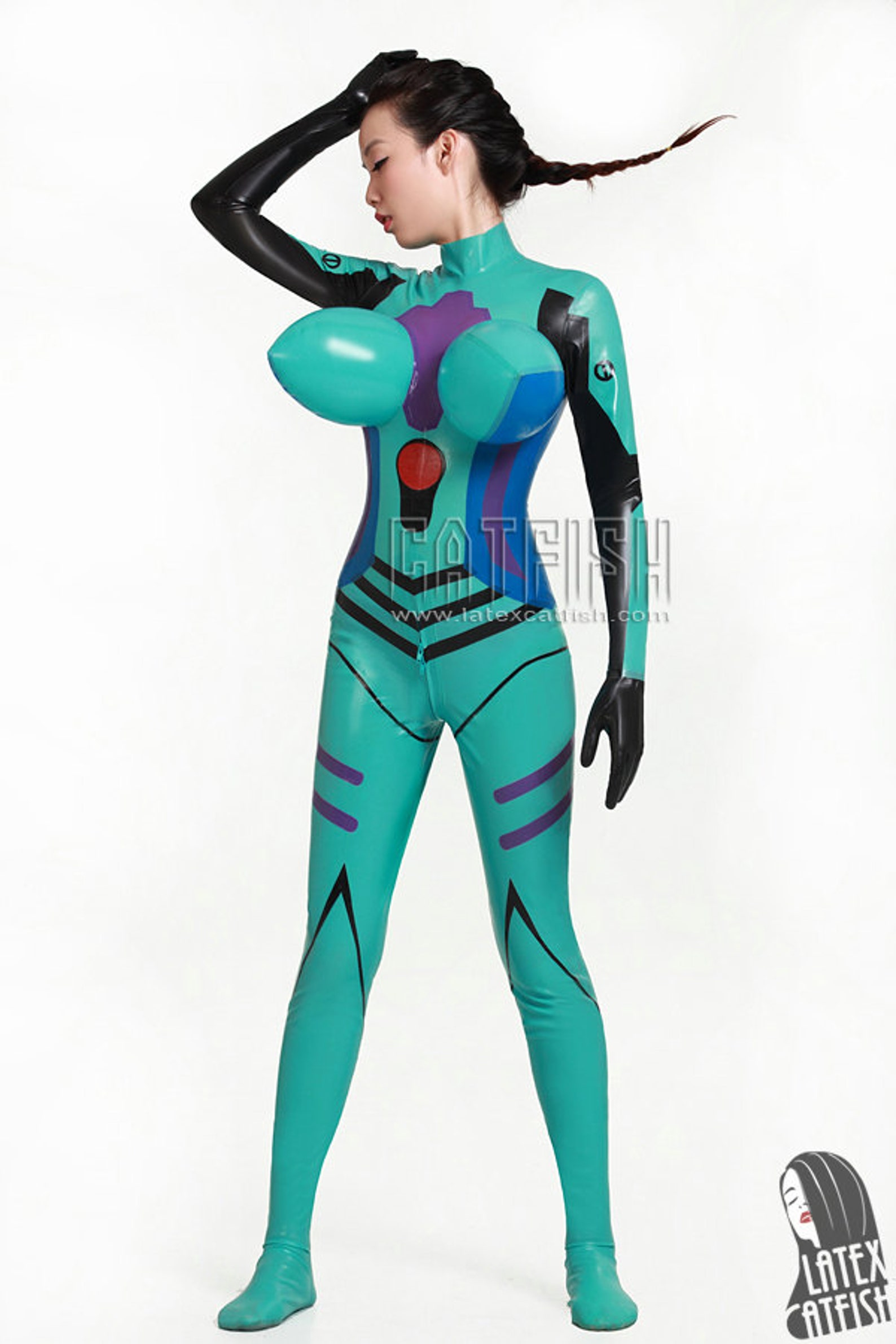 Sexy Japanese Eva Cosplay Latex Catsuit Etsy