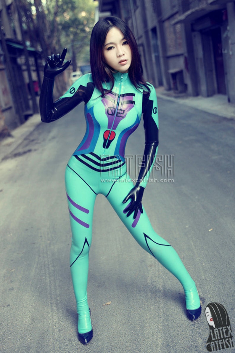 Sexy Japanese Eva Cosplay Latex Catsuit Etsy