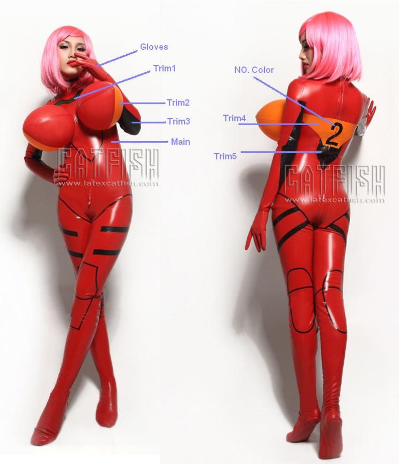 Sexy Japanese Eva Cosplay Latex Catsuit Etsy