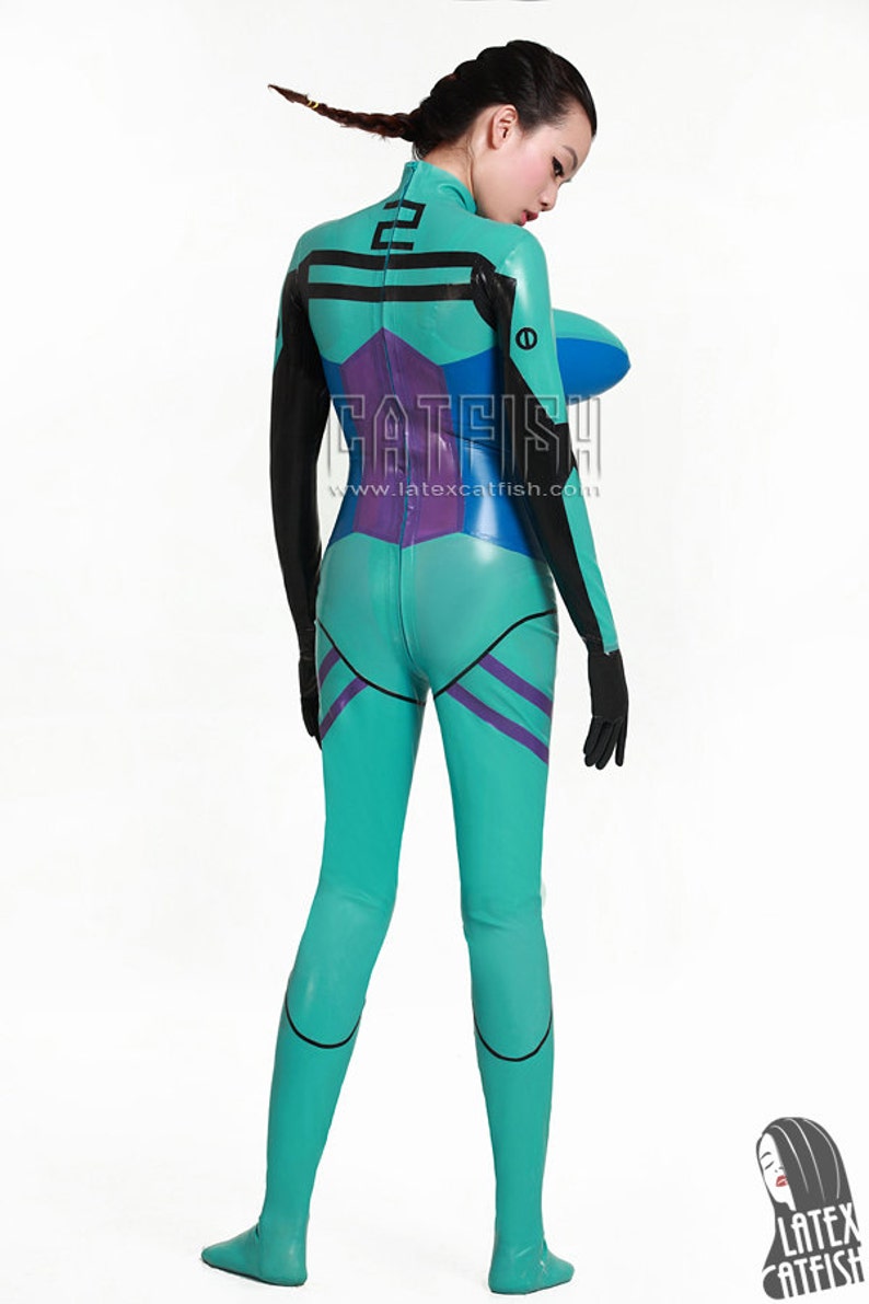 Sexy Japanese Eva Cosplay Latex Catsuit Etsy